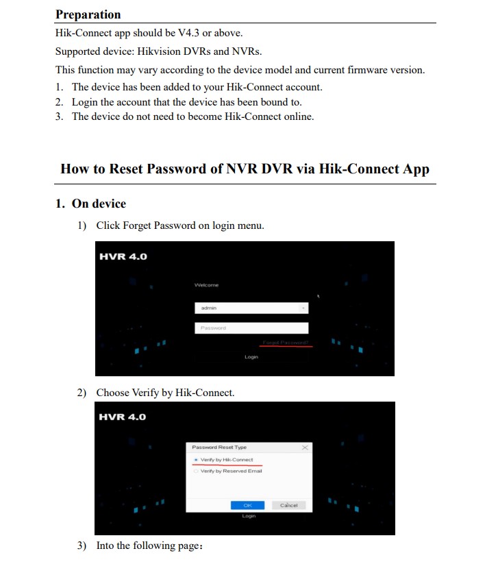 Hilook Hikvision Password Reset NVR/DVR/IPCAM NEW - NVR IPCAMERA SECURITY