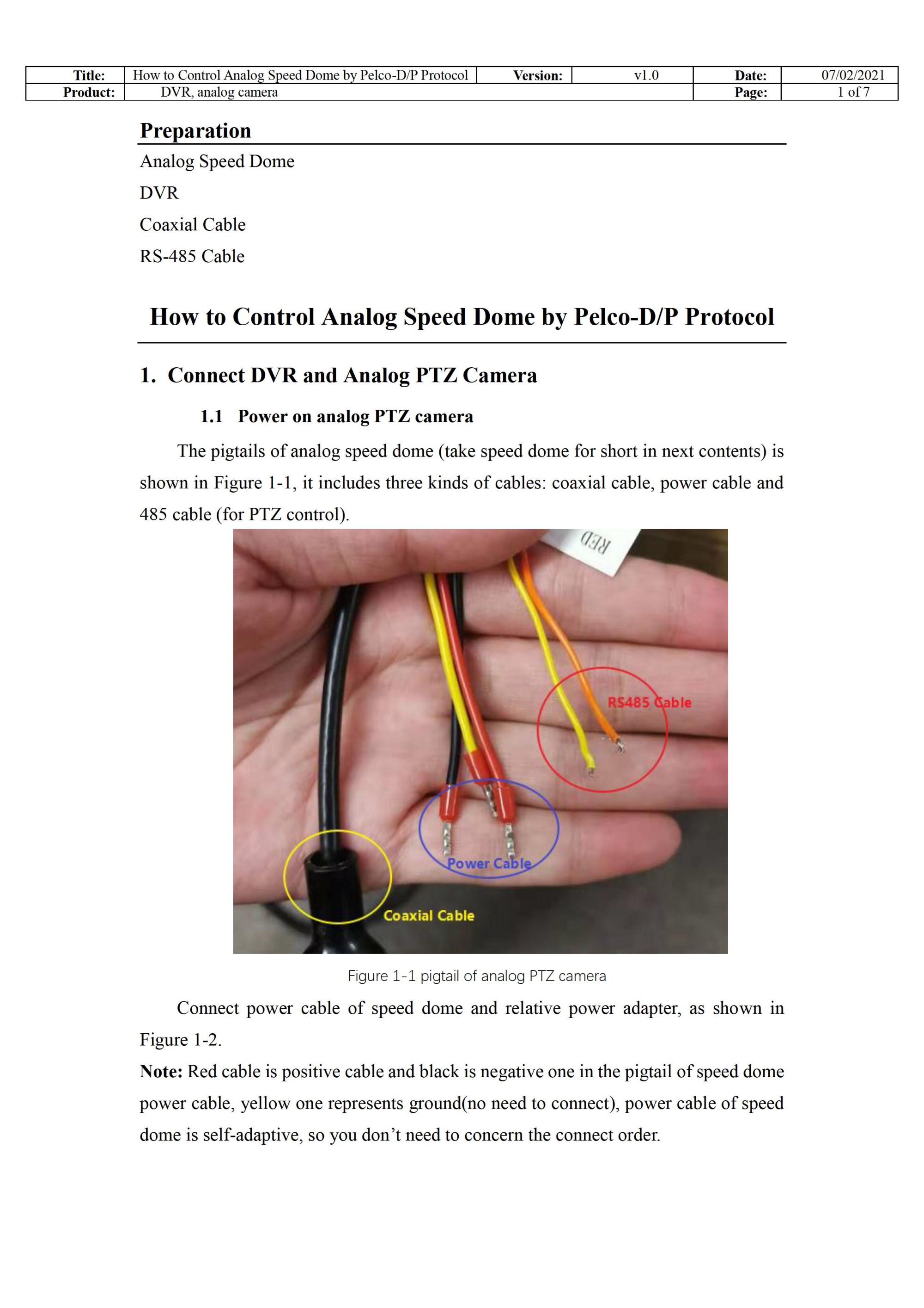 How to Control Analog Speed Dome by Pelco-D/P Protocol - NVR IPCAMERA ...