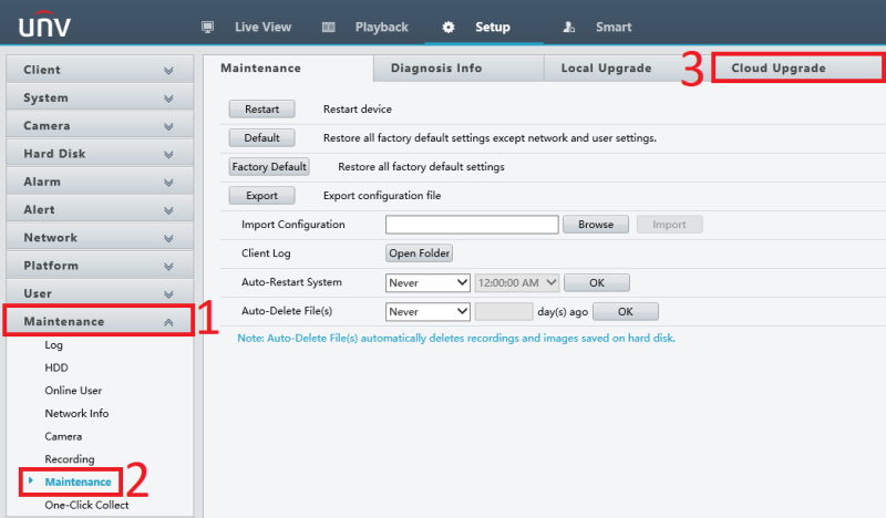 UNV NVR Cloud Upgrading Guide - NVR IPCAMERA SECURITY