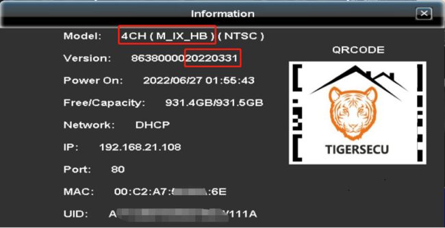 TIGERSECU NVR XVR Firmware Upgrading Instruction - NVR IPCAMERA SECURITY