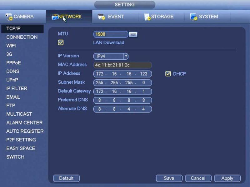 DAHUA NVR Network Interface Setting - NVR IPCAMERA SECURITY